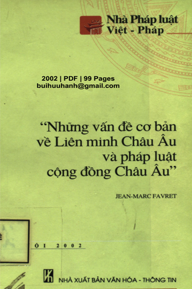Những Vấn Đề Cơ Bản Về Liên Minh Châu Âu Và Pháp Luật Cộng Đồng Châu Âu ...